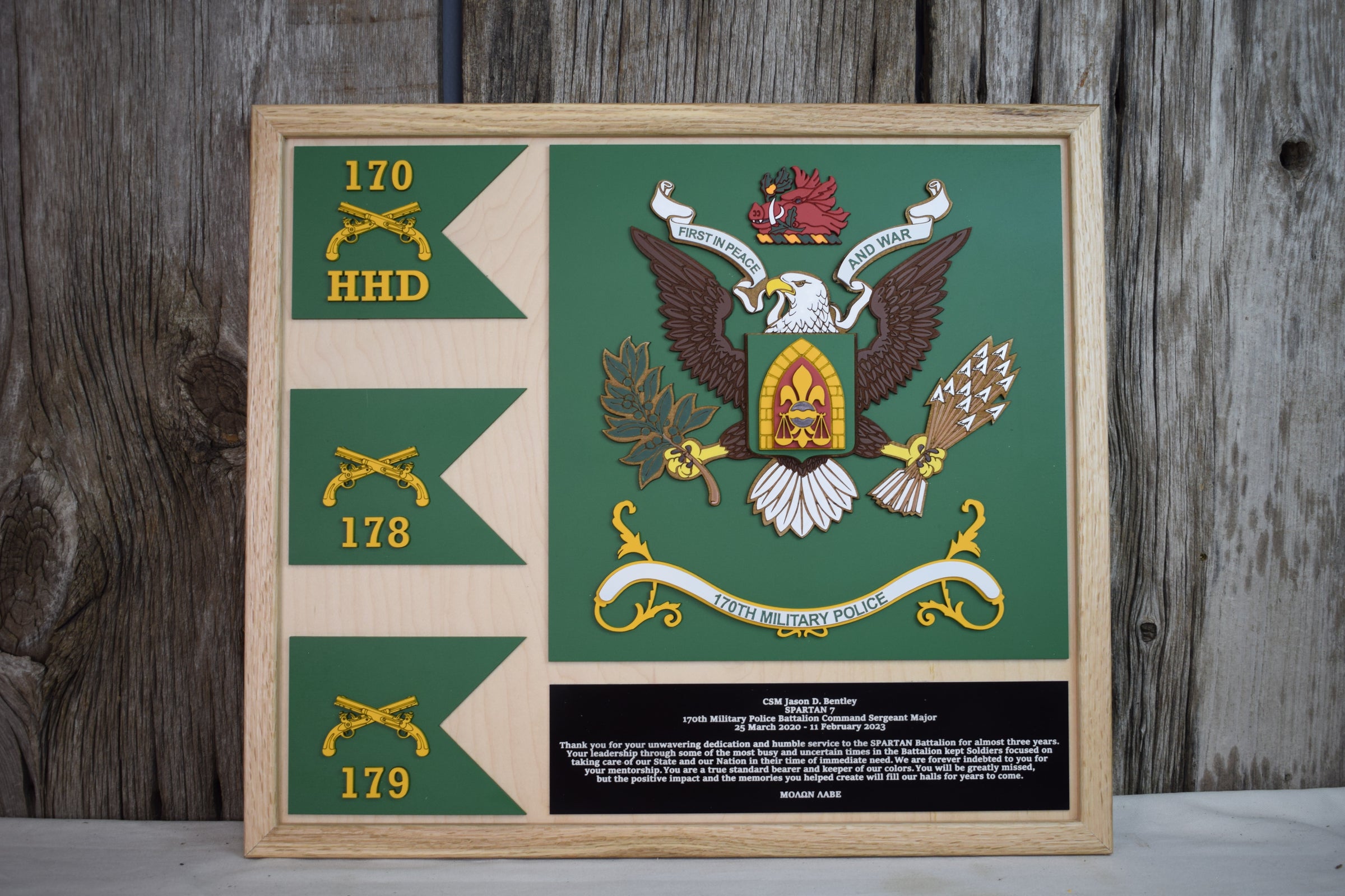 Unit Colors Farewell Plaque | County Road Custom