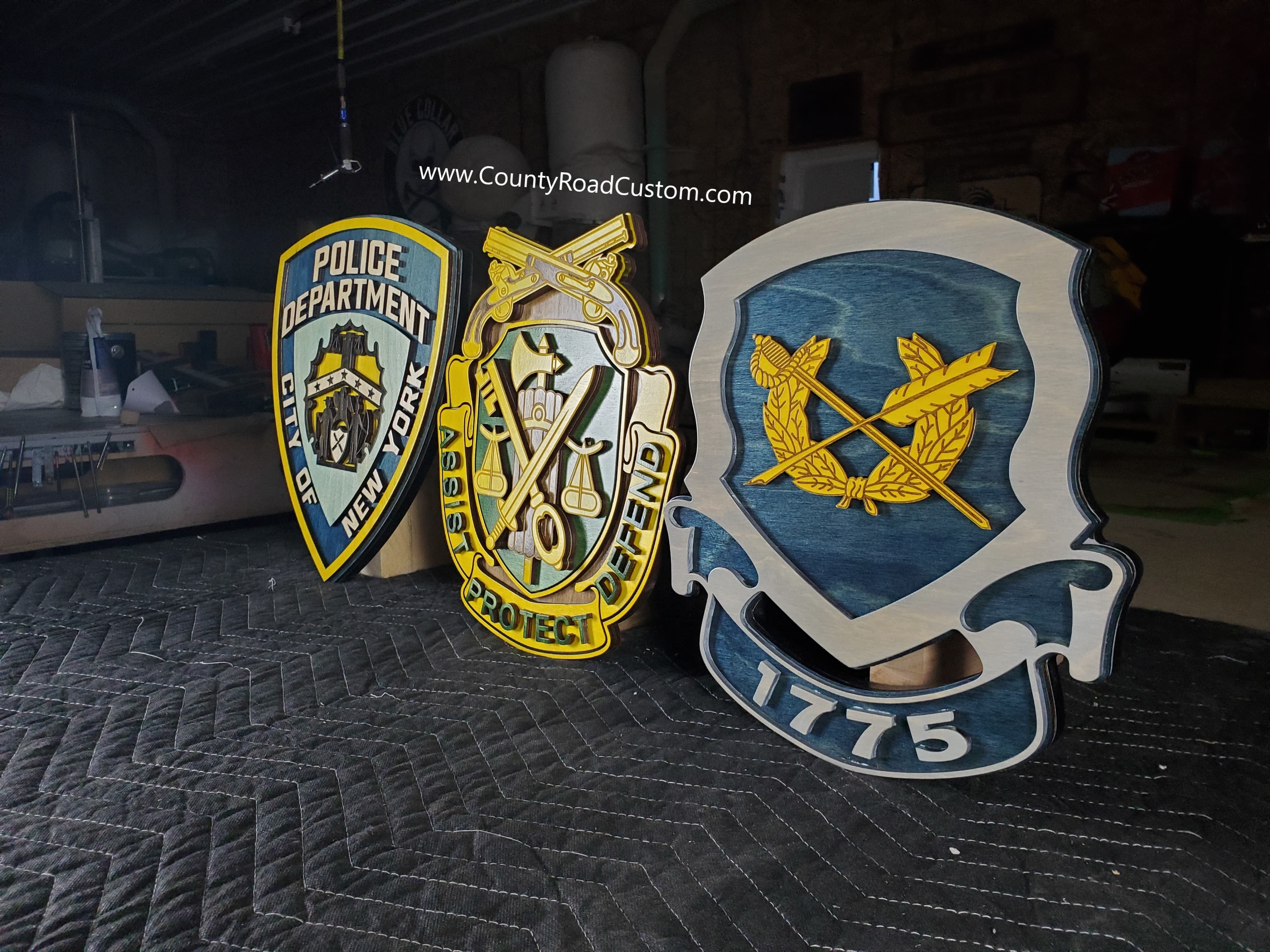 3D Stacked Crests, Logos, and Badges (INDOOR) | County Road Custom